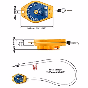 QWORK Spring Balancer, 3.3lbs - 6.6lbs Bearing Retractable Tool Fixture Holder for Assembly-line