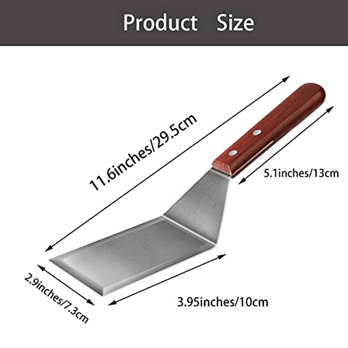 KLAQQED Metal Spatula for Cast Iron Skillet, Grill Spatula Stainless Steel Spatula, Burger Spatula, Fish Turner Spatula, Griddle Spatula, Spachulas Egg Flipper, Flat Top Metal Spatula for Cooking BBQ