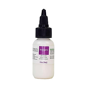 Sculpey® Satin Glaze, Non Toxic, 1 fl oz. bottle with precise flow twist cap. Will add a satin finish to your baked polymer oven-bake clay creations!