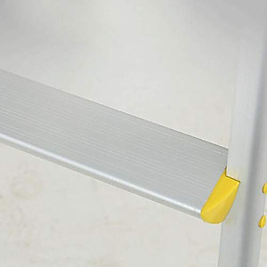 PENGJIE Folding Ladder Step Stool Ladder Stool 4 Step Folding Aluminum Heavy Duty Steel Portable Anti Slip Mat Tread Compact 150 Kg Capacity