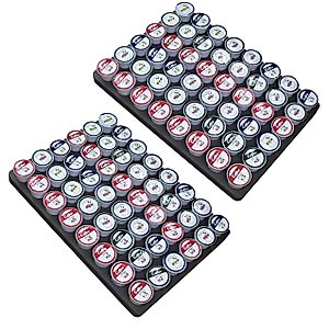 Polar Whale 2 Coffee Pod Storage Organizers Tray Drawer Insert for Kitchen Home Office Waterproof 12.6 x 17.9 Inches Holds 48 Compatible with Keurig K-Cup Durable Dark Gray Foam Made In The USA