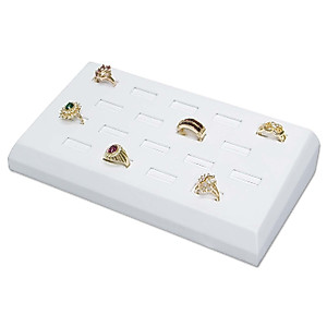 White Ring Tray Jewelry Display - Holds 18 Rings