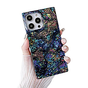 Cocomii Square Case Compatible with iPhone 13 Pro Max - Slim, Glossy, Opalescent Pearl, Iridescent Glitter, Easy to Hold, Anti-Scratch, Shockproof (Abalone)