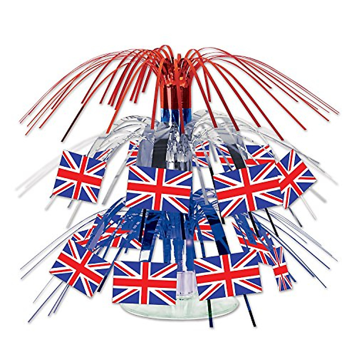 Beistle British Flag Mini Cascade Centerpiece, 7.5 Inch