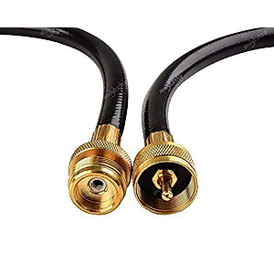 SHINESTAR 12ft and 5ft Propane Hose Extension for Distribution Tree, 1lb lp Hose Assembly with 1in x20 Female Throwaway Cylinder Thread x 1in x20 Male Thread - T and Y Connector