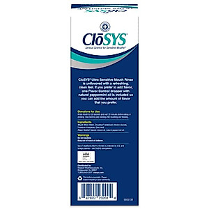 CloSYS Ultra Sensitive Mouthwash, 32 Ounce (Pack of 2), Unflavored (Optional Flavor Dropper Included), Alcohol Free, Dye Free, pH Balanced, Helps Soothe Entire Mouth