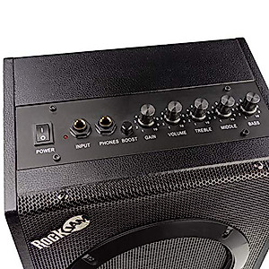 RockJam 20 Watt Electric Guitar Amplifier with Headphone Input, Three-Band EQ, Overdrive & Gain Power (RJ20WAR2)