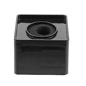 Lurrose Custom Signs Square Cube Shaped Microphone Flag Station Interview KTV Mic Portable Microphone Logo Flag Station (Black) Desktop Mic Stand