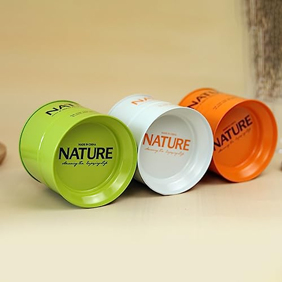 Hiborth Coffee Canister, Cylinder Sealed Storage Jar Good Sealing Moisture-Proof Tea Caddy Food Storage Can Mini Metal Container for Kitchen Home Kitchen Storage Rose Gold