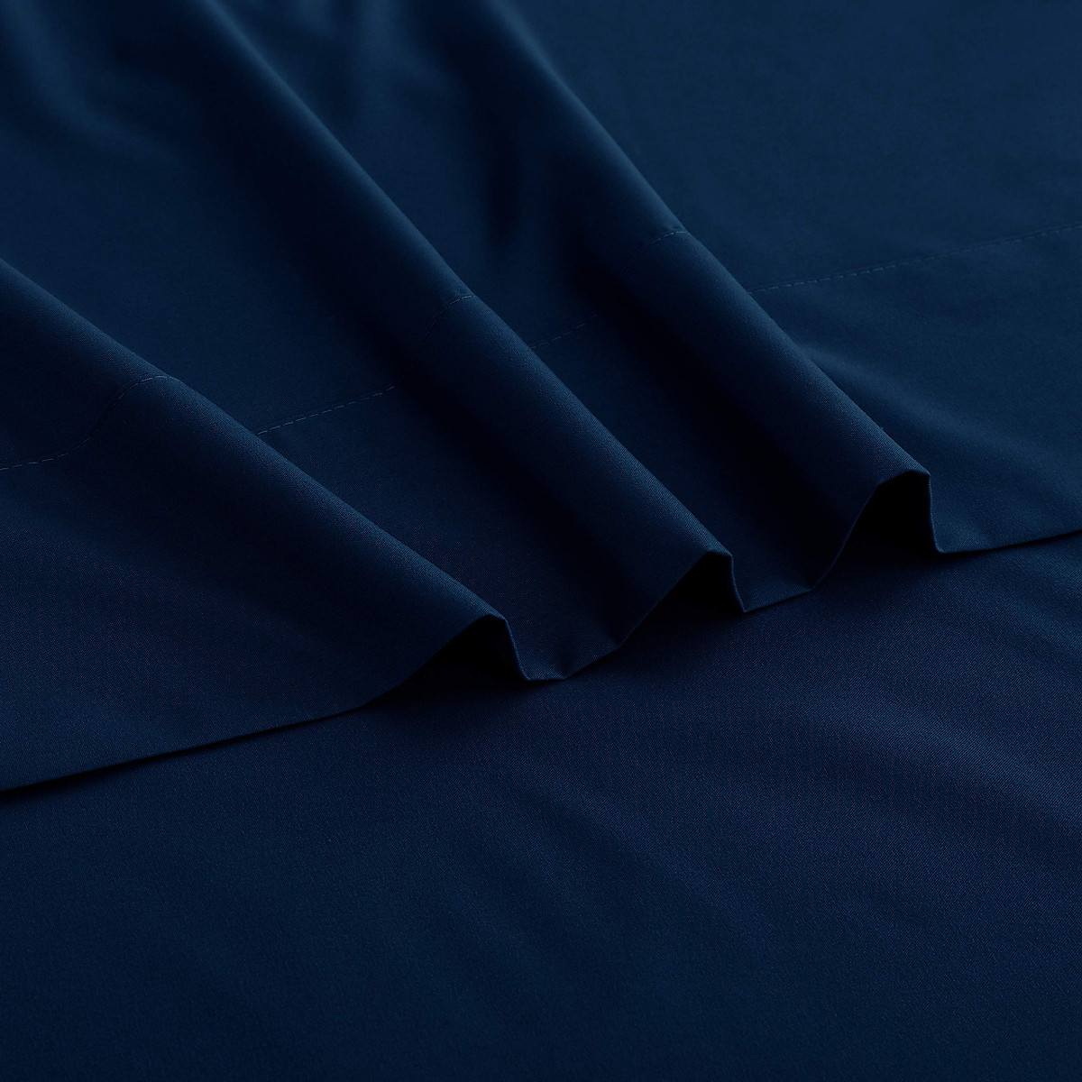 Sfoothome Bed Flat Sheets - Ultra Soft and Wrinkle, Fade, Stain Resistant Top Sheet 2 Pieces, Twin Size, Navy Blue