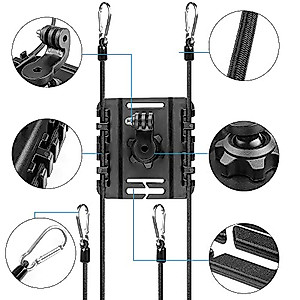 Taisioner Fence Mount Clamp Tree Rope Buckle Compatible with GoPro AKASO DJI Action Camera and Smart Phone Video Record Accessories for Mountain Biking Basketball Baseball Football Tennis Soccer