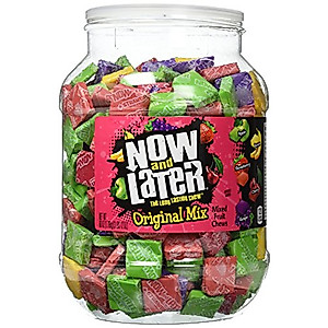 Now and Later Original Mix, Individually Wrapped Mixed Fruit Chew Candy, 60 Ounce Jar