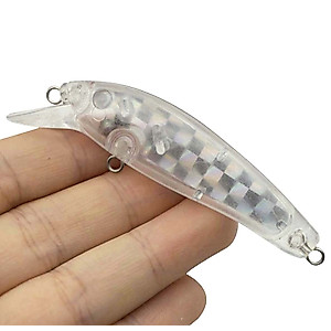 10PCS Unpainted Lure Blanks 5.22g 7.5cm Crankbait Simulation Blank Body Clear Hard Baits Trout Salmon Minnow Lure Popper Lures Topwater Freshwater 380