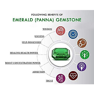 LMDPRAJAPATIS 5.50 Carat Original Emeald Panna 925 Silver Ring/Emeald Square Cut Gemstone ring