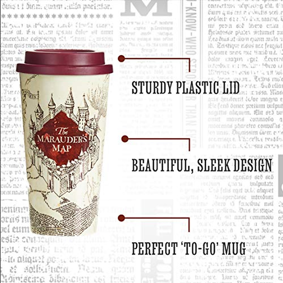 Paladone Marauder’s Map Travel Mug-Officially Licensed Harry Potter Merchandise | Amazon Exclusive