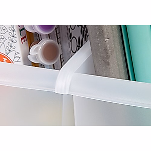 IRIS USA 15" x 6" Plastic Connecting Book and Paper Storage Container Bin, 8-Pack, Vertical Standing Plastic Book Binder Notebook File Craft Organizer Box for Classroom Kids Room Office, Clear