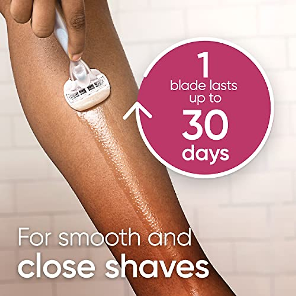 Gillette Venus, Razors for Women, Comfortglide, Womens Razor, Olay Sugarberry, Venus Razor Refills for Women, Rose Gold Metal Handle + 4 Blade Refills, Razor Blades, Razors, Womens Razors for Shaving