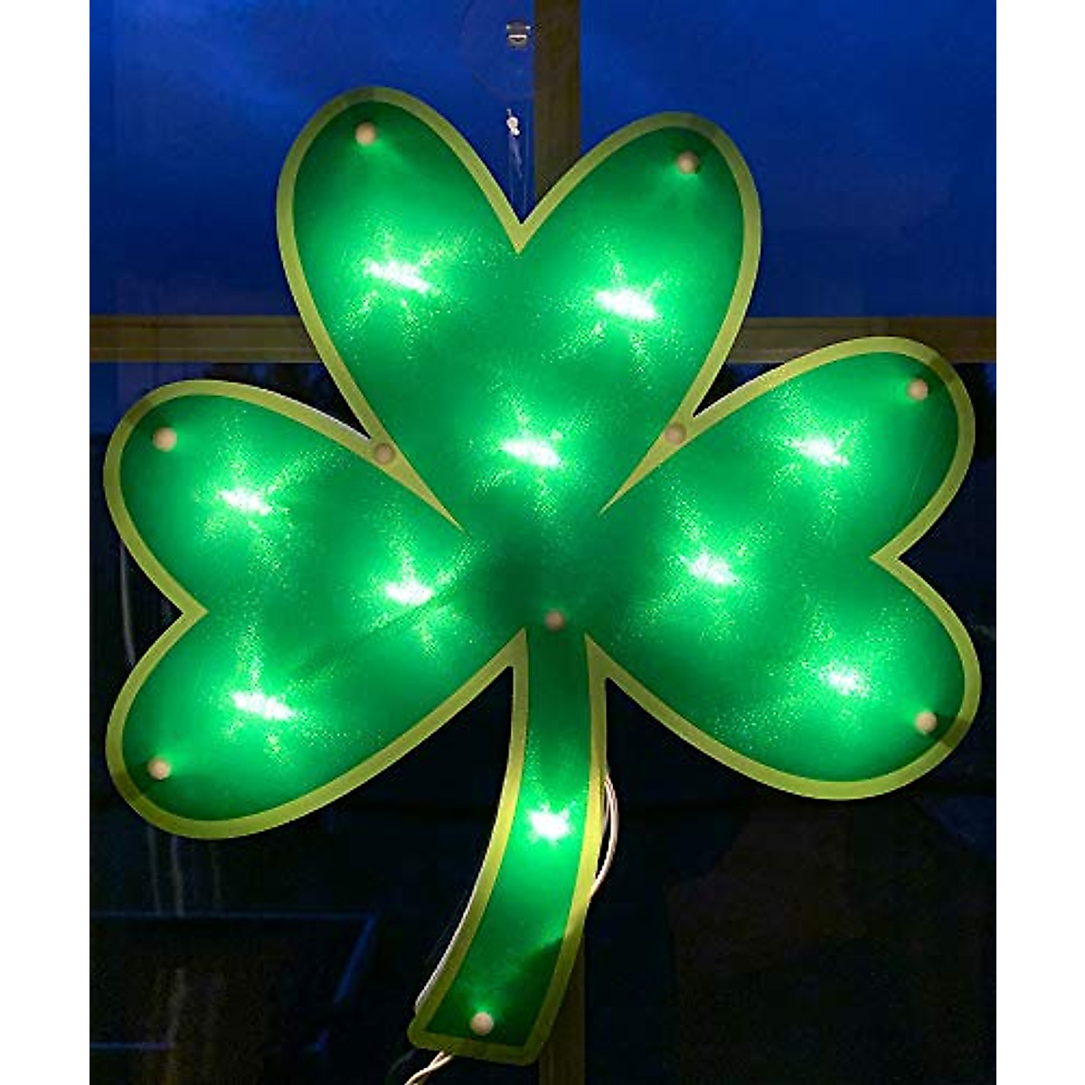 Impact Innovations Shamrock Lighted Window Decoration Indoor Outdoor Use 14” x 12.5”