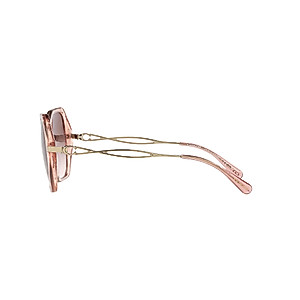 Coach HC8315 Sunglasses, Gradient Transparent Peach/Brown Rose Gradient, 57 mm