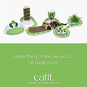 Catit Senses 2.0 Super Circuit Interactive Cat Toy - 12-Piece Closed-Track Ball Toy for All Breed Sizes