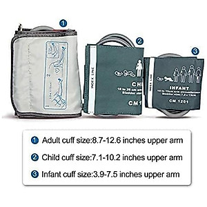 CONTEC-08A Blood Pressure Monitor-Automatic Digital BP Machine with 3 Sizes Cuff for Home Use,Large LCD Display,for 3 User 3x100 Memory