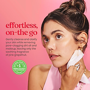 Burt's Bees Clarifying Facial Towelettes With Pink Grapefruit, Pre-Moistened Towelettes for All Skin Types, 99 Percent Natural Origin Skin Care, 30 ct. Package