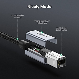 UGREEN USB B to USB C Printer Cable 3 FT Bundle with 6 FT USB B to USB C Printer Cable