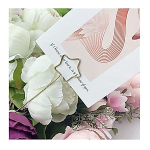 Bairdish 30 Pcs Gold Metal Floral Place Card Holder, 13.4 Inch Stars Clip Flower Card Holder, Gift Card Bouquet Stands for Diy Cake Vase Photos Wedding Party Birthday Table Number Holders