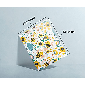 Twigs Paper - Assorted Bumble Bee Greeting Cards - Stationery Cards with Envelopes - Thank You Card - Blank Note Cards - Greeting Cards for All Occasions - Made in USA (5.5 x 4.25, Set of 12)