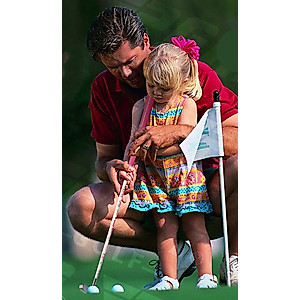 Left Hand/Right Handed Golf Putters Junior Two-Way Golf Clubs Double Sided Push Rod Children Golf Club Putter for Kids Age 3-12 (Blue,3-5Y - Gold Head)