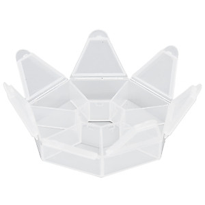 4pcs 7 Girds Bead Organizer, Clear Small Bead Organizers Jewelry Bead Storage Organizer Display Containers Case Box Mini Bead Storage Containers for Crafts Jewelry Screws Fishing Tackles