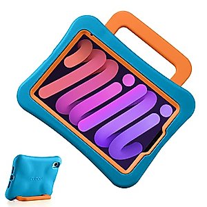 LeiJue Kids Case for 2021 iPad Mini 6, Light Weight Heavy Duty/Shockproof/Drop Proof with Handle/Kickstand, Child Friendly Protective Cover for iPad Mini 6th Gen 8.3inch (Blue)
