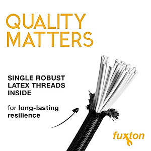 fuxton Zero Gravity Bungee All in Replacement kit, Replacement Cord for Zero Gravity Chair, Outdoor Recliner, Patio Furniture Repair kit, 4 Cords - Black