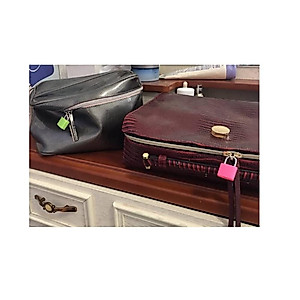 Yinpecly 1Pcs ABS Keyed Padlock, Waterproof Suitcase Padlock with Keys, Anti Rust Outdoor Lock for Cabinets Drawers 0.89'' Wide Zinc Alloy Body Shackle Purple Keyed Different