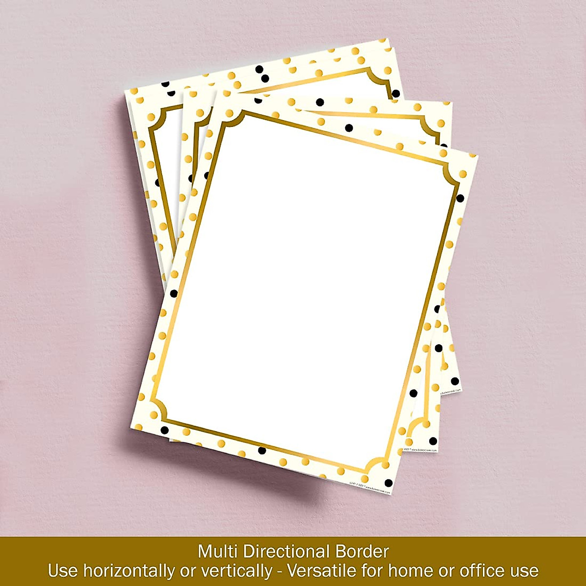 Barker Creek Designer Computer Paper, Gold, 8.5” x 11”, Decorative Printer Paper, Stationery, 50 Sheets per Pkg, Home, School and Office Supplies (741)