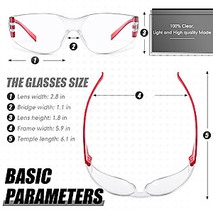 Yunsailing 64 Pairs Clear Safety Glasses for Man Woman Protective Glasses with Anti Fog Lens Scratch Impact Resistant Adult Color Temple Wrap Eye Protection Lab Shooting Construction