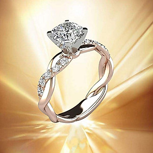 Baralonly Diamond Rings for Women, Luxury Elegance Fashion, Personality Ring Diamond Inlaid Ring, Unique Hands Decor Sweet Premium Gift for Friend Parent Wife Husband