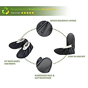 LUCK COLLECTION Premium Reusable Shoe and Boot Covers for Contractors, Durable Non-Slip Water-Resistant (Large)