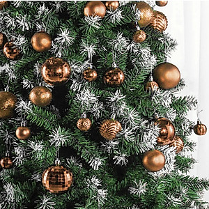 PREXTEX Champagne Christmas Ball Ornaments (36 pcs) - Shatterproof Xmas Tree Decorations with Hanging Loop in 6 Styles and 3 Sizes