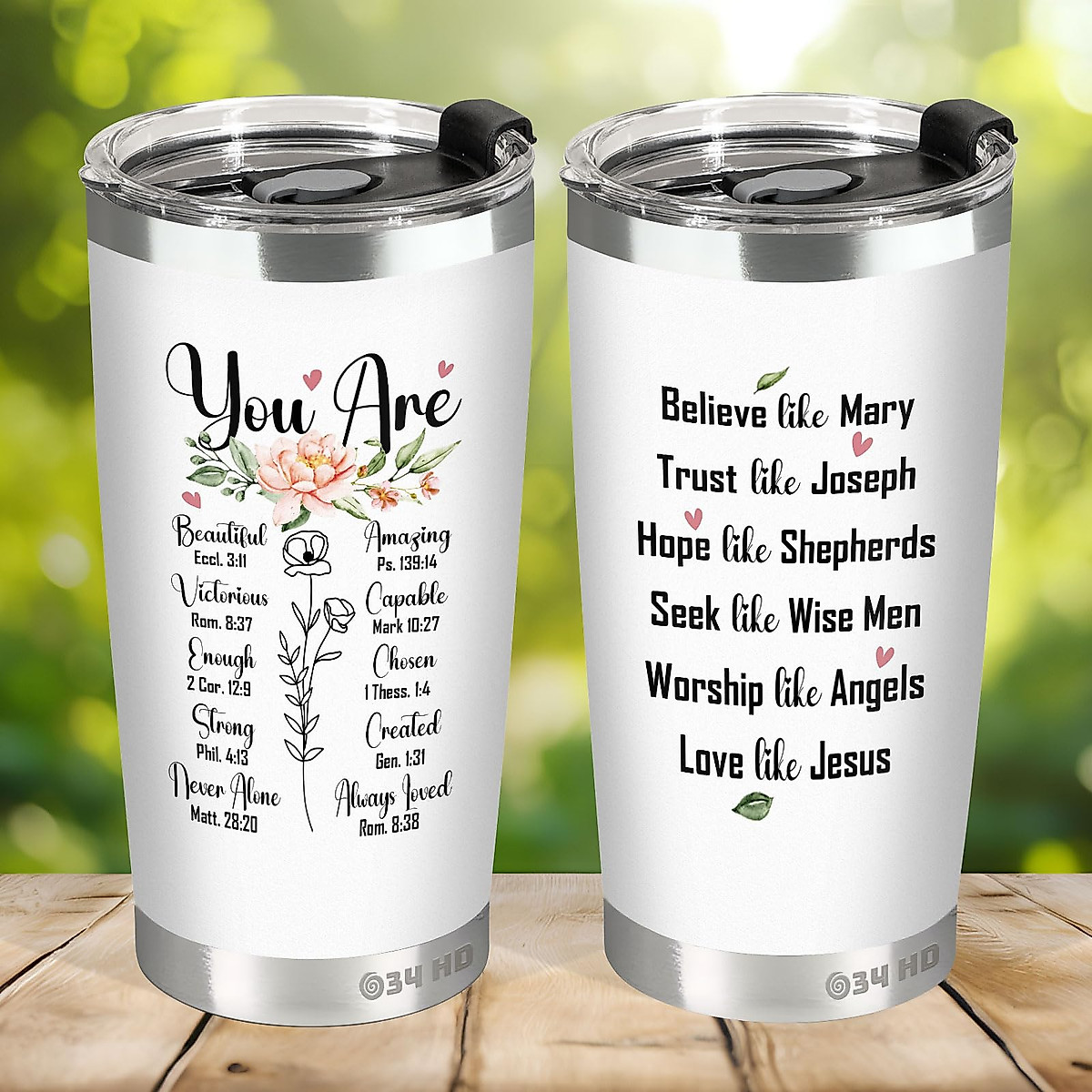 34HD Inspirational Religious Gifts for Women, Christian Tumbler with Lid 20 oz Stainless Steel, God Say You Are Cup, Birthday Mothers Day Gifts for Mom Grandma Sister Aunt Friend