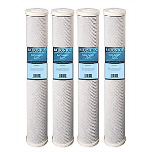 Bluonics 20" x 2.5" CTO Carbon Block Water Filter 4 ( 5 micron ) Whole House Cartridges