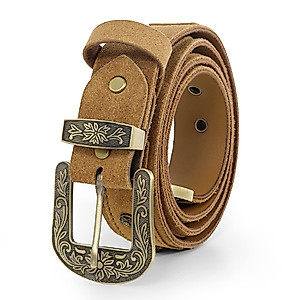 RAW HYD Western Leather Belt for Men (38)