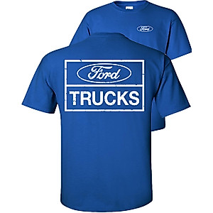 Fair Game Ford Trucks White Square Logo T-Shirt F&B Adult Unisex-Royal Blue-XL