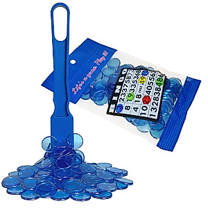 MR CHIPS Made in USA Magnetic Wand with 100 Bingo Plus Extra Blue Chips