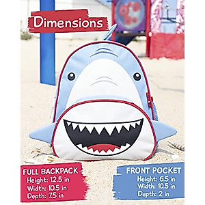 JOY2B Toddler Backpack for Boys and Girls - Shark Backpack for Girls and Boys - Kids Backpack for School Camp Travel - Preschool Backpack with Water Bottle Holder - Smart Shark