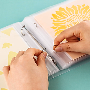 222 Pcs/ 2 Sets 6x6"Cookie Stencil Storage Binder Die Cut and Stamp Storage Folder Baking Stencil Organizer Scrapbooking Cutting Dies Stencil Storage Book Collections Case Organizer