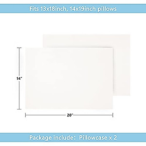 TILLYOU Toddler Pillowcase 2 Pack with Envelope Closure,13" x 18" Silky Soft Microfiber Travel Kids Pillow Cases for Boys and Girls,Pure White