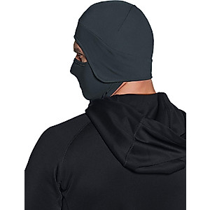 TSLA Men and Women Thermal Fleece Skull Cap, Winter Ski Cycling Under Helmet Liner, Running Beanie Hat, Skull Cap with Mask Charcoal, One Size