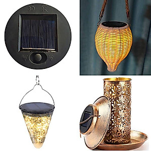 HOUYANG 4 Pack Compatible Aperture 2.45"~2.73" Replacement Lantern Top Solar Light Parts Garden Light Battery Box Parts Solar Light Replacement Parts（Warm Color）