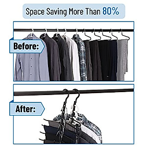Mr. Pen- Space Saving Hangers, Black, 8 Pack, Closet Hanger Organizer, Shirt Organizer, Closet Hangers Space Saver, Magic Hangers